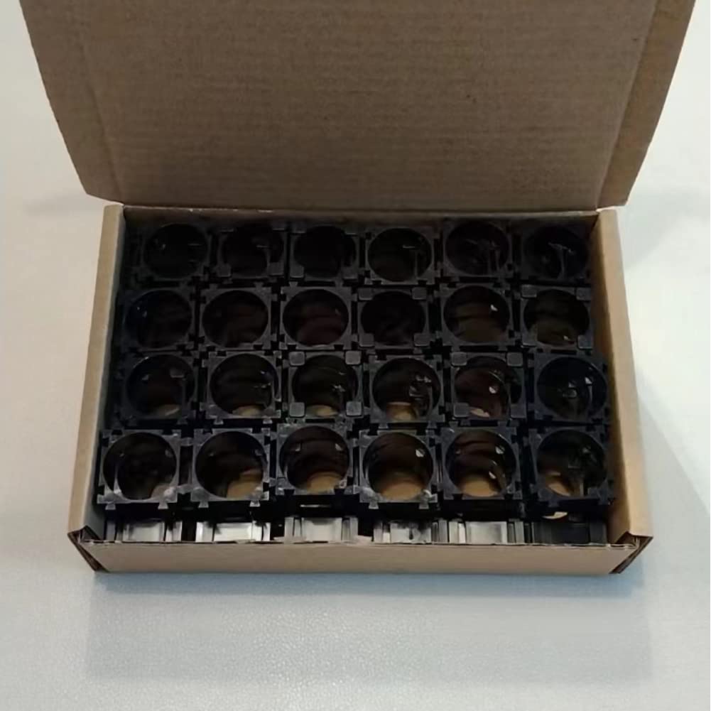 100 Pcs 18650 Lithium Battery Cell Holder, Battery Storage Box Cell Spacer Bracket Stand Plastic Battery Pack Bracket Cylindrical Cell Battery Stand for DIY Fixed 18650 Battery