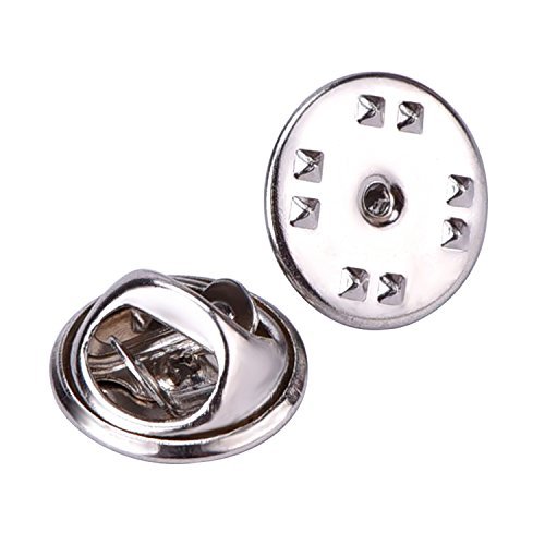 50 Pieces Pin Backs Sliver Lapel Pin Backs Butterfly Clutch Pin Backs Replacement Metal Enamel Pin Backing for Craft Making