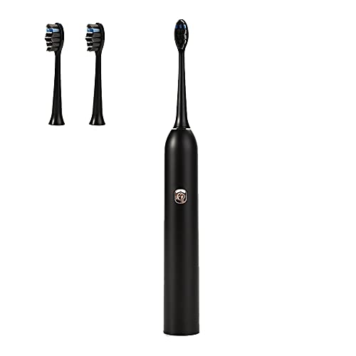 COOSKIN Sonic Electric Toothbrush Rechargeable 5 Modes with Build in 2 Mins Timer, 2 Soft Bristles Brush Heads, Clean Whitening 4 Hours Charge for 60 Days Use (Black)