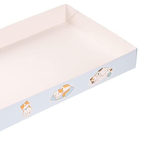 AWHAO Disposable Cat Litter Box Litter Pan Kitty Travel Toilet Potty Toilet for Indoor Cats, Blue 35x25.5x5cm