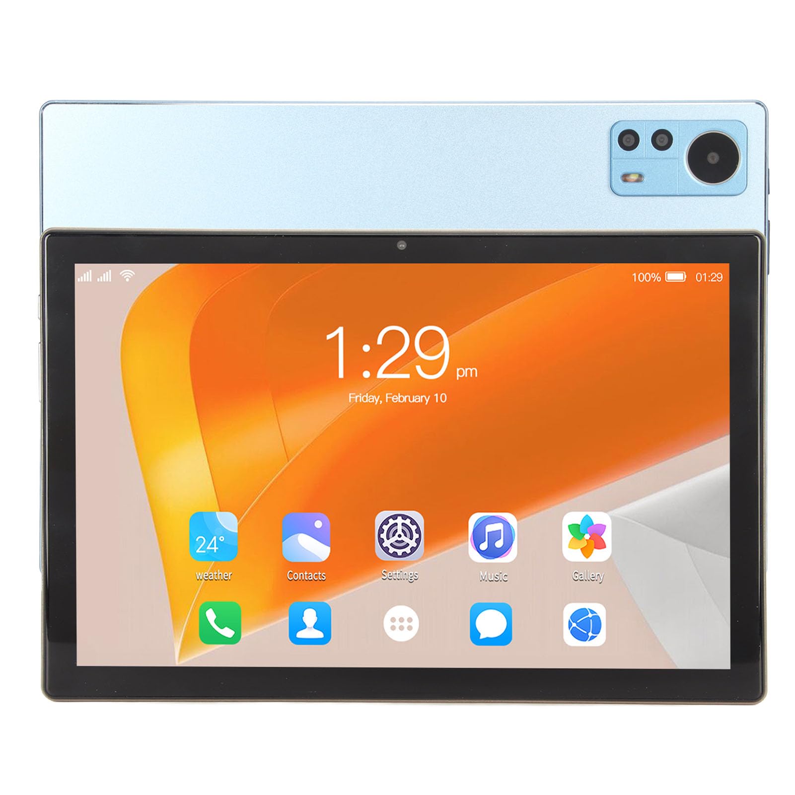10.1 Inch Tablet Blue 5G WiFi Tablet 100-240V Support Fast Charging with Keyboard for Daily Use (US Plug)