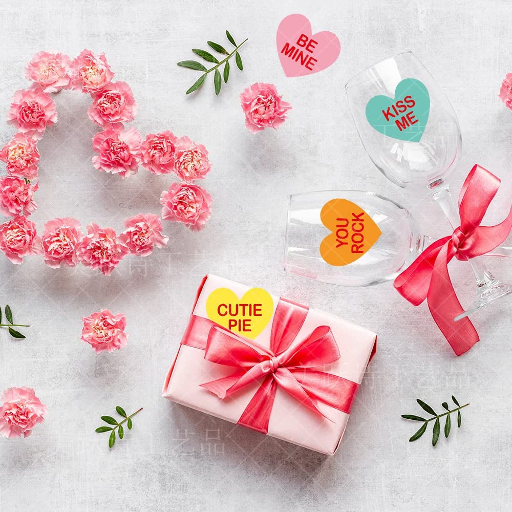 120 Pieces Valentine's Day Stickers Heart Stickers Labels 10 Sheets Valentine Party Favors Stickers Self Adhesive