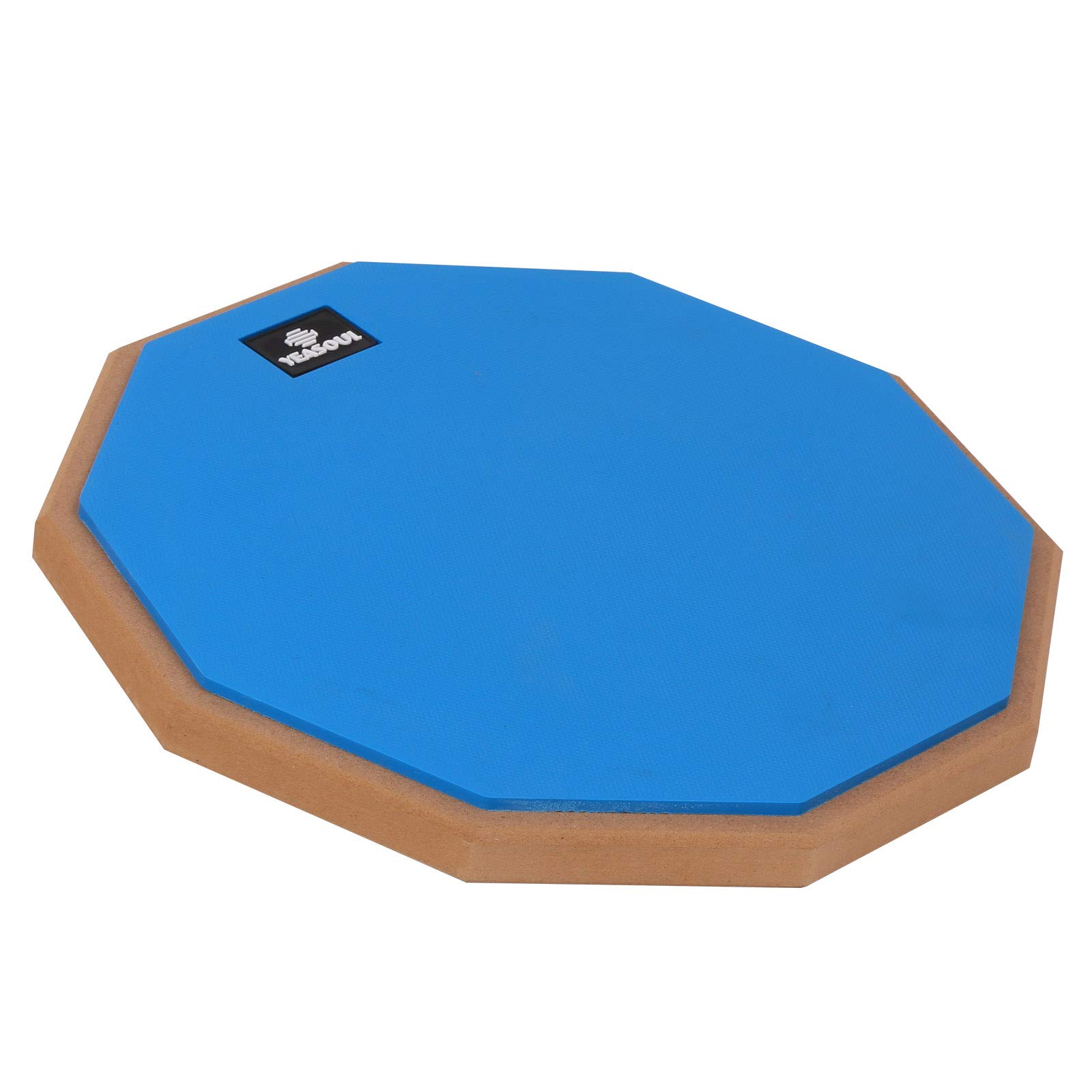 12 inch drum pad,double sided drum pads,snare drum pad with drumsticks and storage bag for drum practice beginner (12'', Blue)
