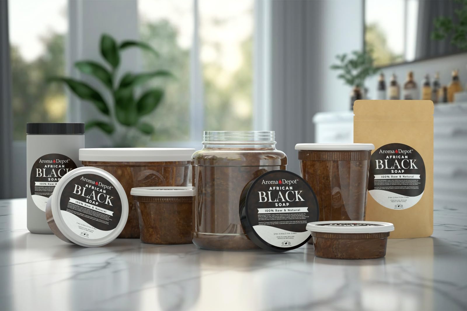 African Black Soap Paste 8 oz 100% Natural Raw soap for Acne, Eczema, Psoriasis, and Dry Skin Scar Removal Face And Body Wash. Handmade imported from Ghana