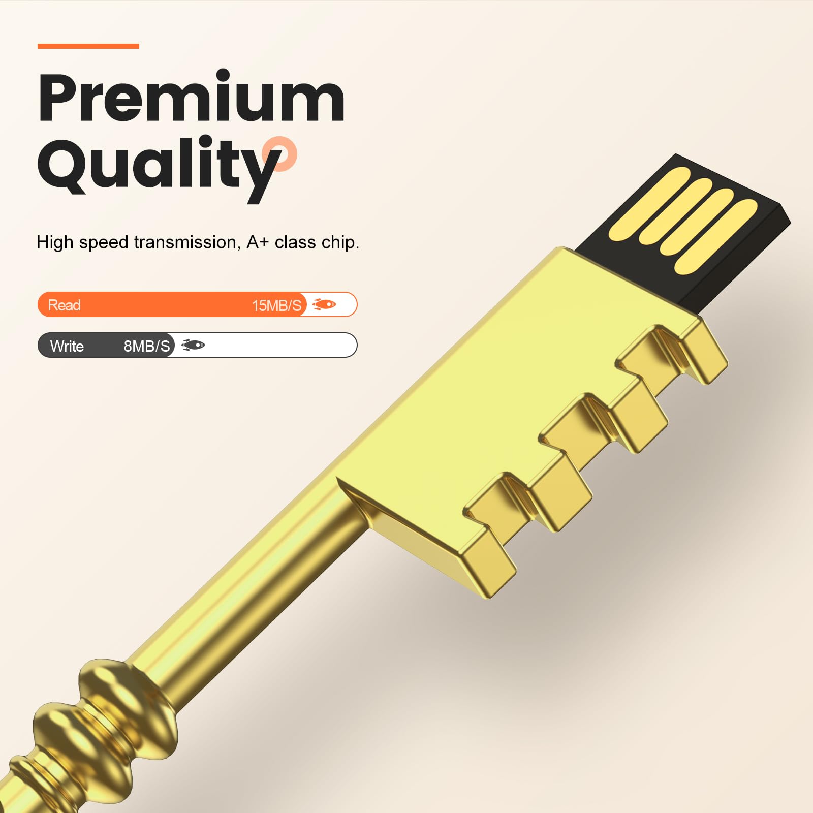 32GB Thumb Drive Metal Key USB 2.0 Flash Drive Kepmem Creative Cute Memory Stick Adorable Pen Drive Birthday Gift, Gold