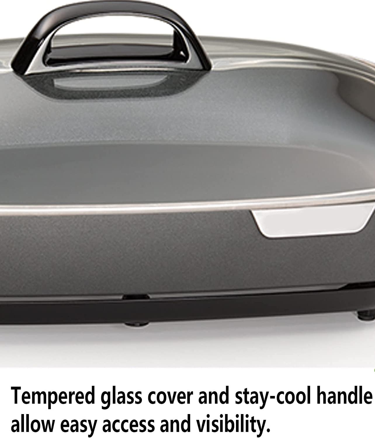 16 Inch Nonstick Electric Skillet - with Glass Cover Electric