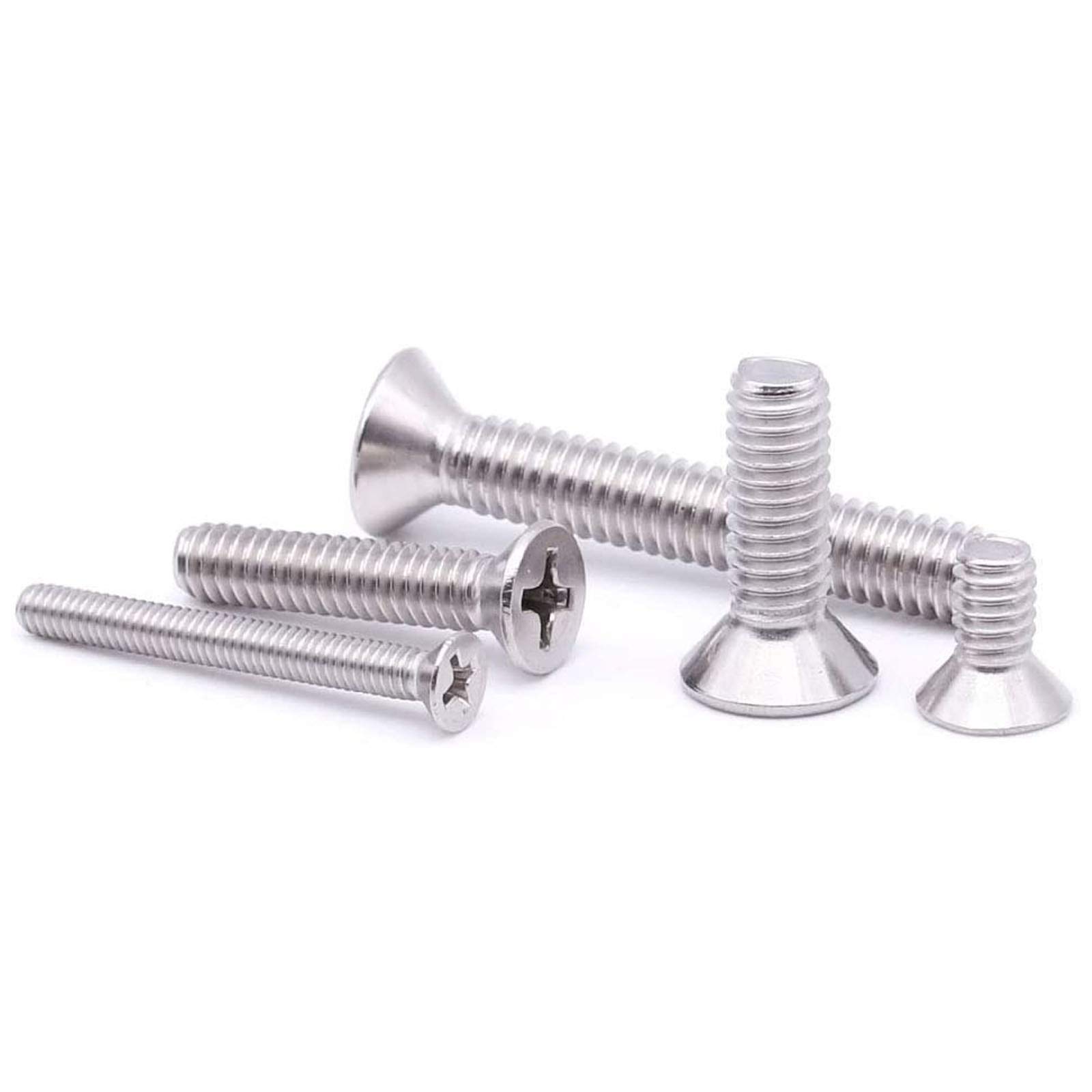 30 Pcs M4-0.7x50mm Flat Head Machine Screws, Phillips Cross Screw, Phillips Drive,304 Stainless Steel, Fasteners Bolts,Countersunk Machine Screws