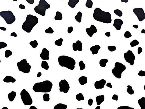 AMORNPHAN Set of 3 Black and White Animal Printed TC Cotton Fabric Leopard Zebra Cow Fat Quarters for DIY Sewing Crafts 18" x 22"
