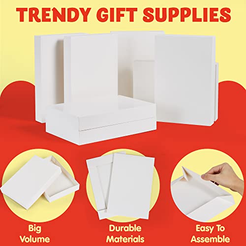JOYIN 18 PCS 14.25" x 9.5" x 2" Large White Gift Boxes, Shirt, Sweaters, Robes Box with 18 PCS Gift Tag Stickers for Christmas, Holidays, Fatherâs Day, Birthday