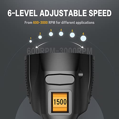 1500W Buffer Polisher, 180mm Rotary Car Polisher Machine Polishing Waxer Kit for Car Detailing with 6-Level Speed,D & Side Handle,4 Foam Pads, 2 Carbon Brushes and 10 Sandpapers