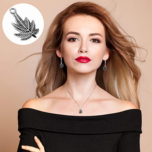 100 Pieces Maple Leaf Charms Antique Silver Leaf Charm Zinc Alloy Fall Leaf Pendant for DIY Earring Bracelet Necklace Jewelry Making, Antique Silver