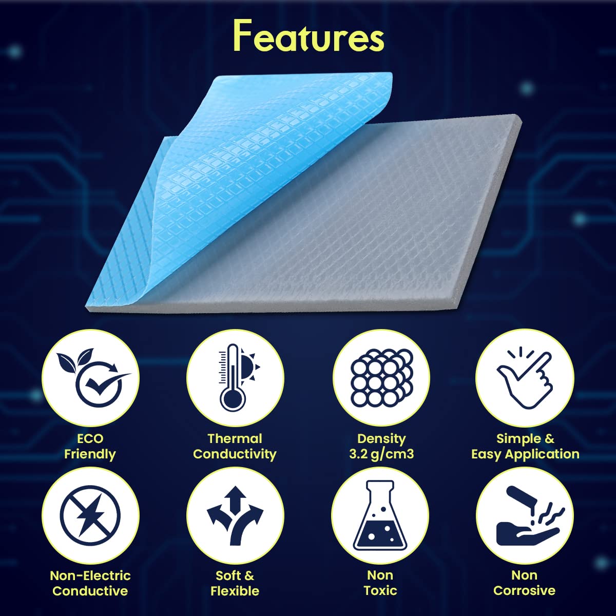 Gelid Solutions GP-Ultimate 15W- Thermal Pad 90x50x2.0mm. Excellent Heat Conduction, Ideal Gap Filler. Easy Installation.
