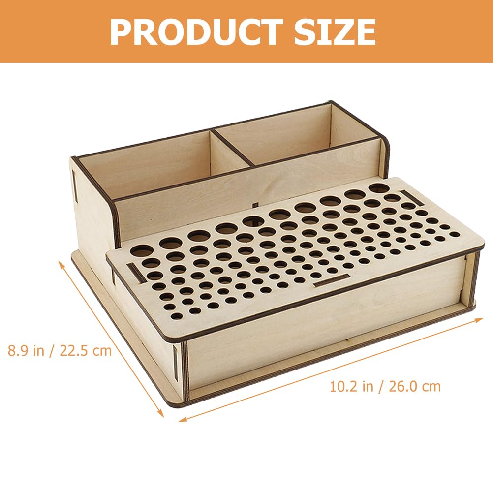 103 DIY Tool Holder Wooden Storage Shelf Leather Tools Organizer Wooden Leather Craft Tools Rack Leather Tool Organizer Wooden Stand Multi-Hole Tool Table Manual Model Work