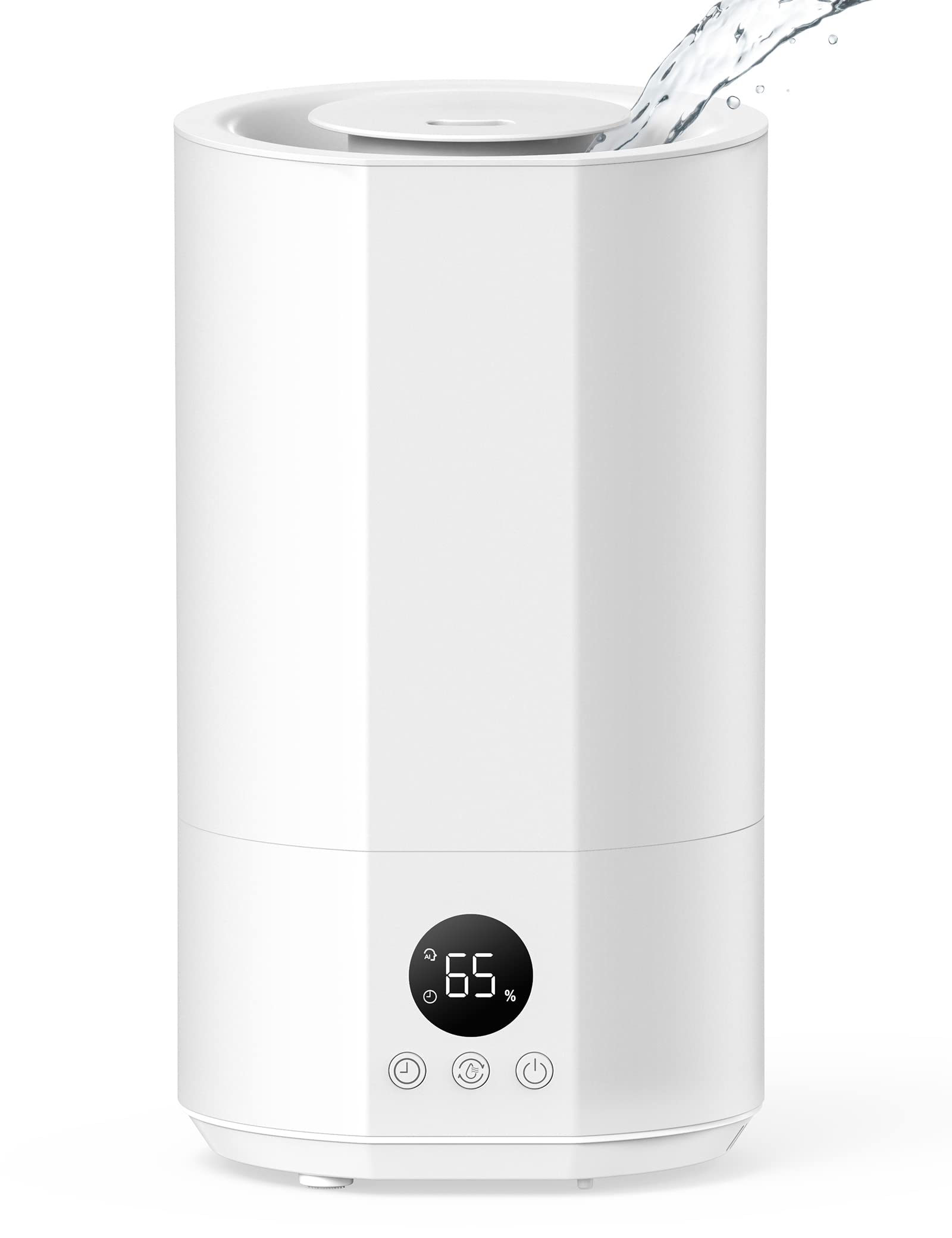 4L Top Fill Humidifiers for Bedroom, 25dB Quiet Ultrasonic Cool Mist Humidifiers with Auto Mode Mist Level, Adjustable 12H Timer for large Living Room Office Desk (White) Christmas