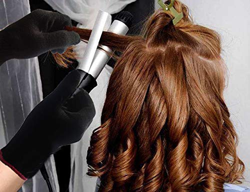 AFT90 2 Heat Resistant Glove for Hair Styling, Curling Iron, Flat Iron and Curling Wand, Black, Pink Edge