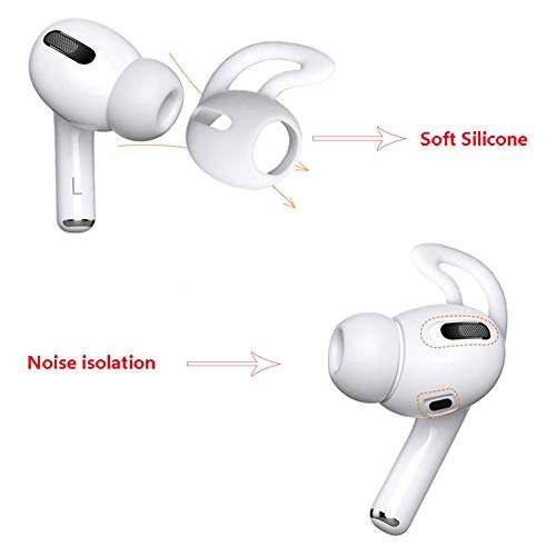 Ear Hooks for Airpods Pro, Culoda Anti-Slip Protective Case Cover for Apple AirPods Pro(DO NOT Fit for Charging Case) - 3 Pairs(White)