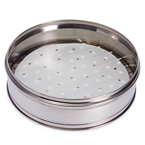 100 Pack Round Air Fryer Liners with Holes for Air Fryer Basket, Dumpling Paper, 10 Inch Perforated Bamboo Steamer Liner Sheets for Baking (White)