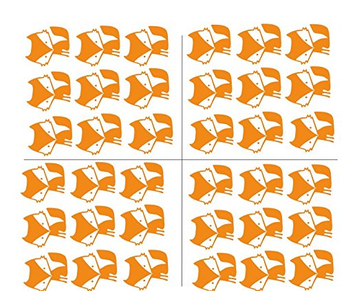 36 Set Orange Forest Fox Pattern Wall Sticker-Kids Nursery Bedroom Home Decoration Vinyl Sticker-DIY Chiildren Room Living Interior Decor Sticker