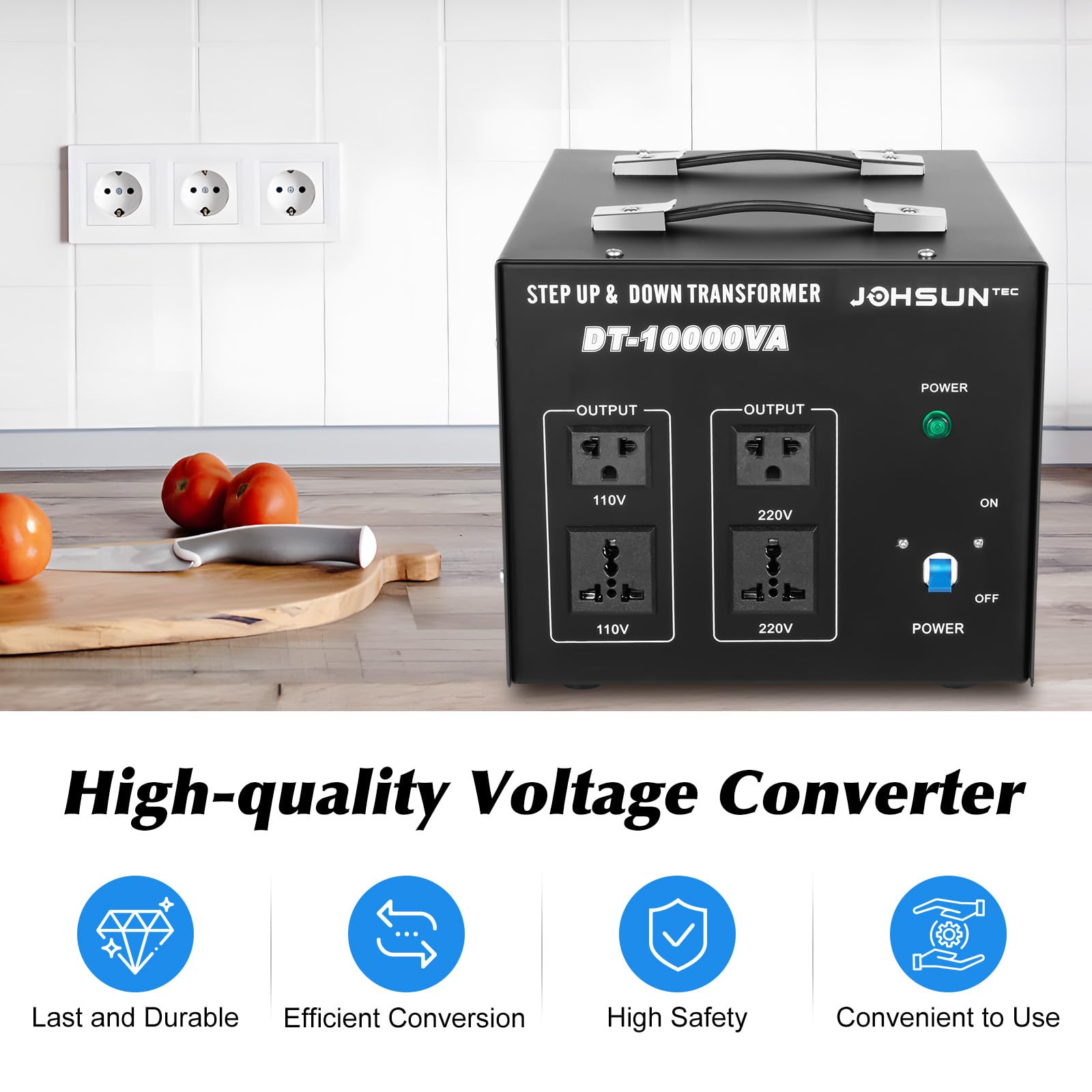 ST-10000 Voltage Converter Transformer Power Step Up/Down 110V to/from 220V Home Commercial Voltage Converter