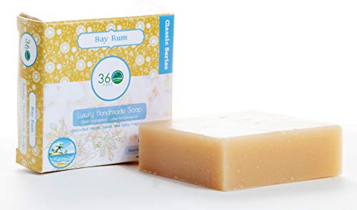 360Feel Bay Rum Soap - Handmade Bar with Woodsy Sweet, Spicy Scent and Bay Rum Shaving Soap - Gift Ready for Men - Castile Man - 5 Ounce