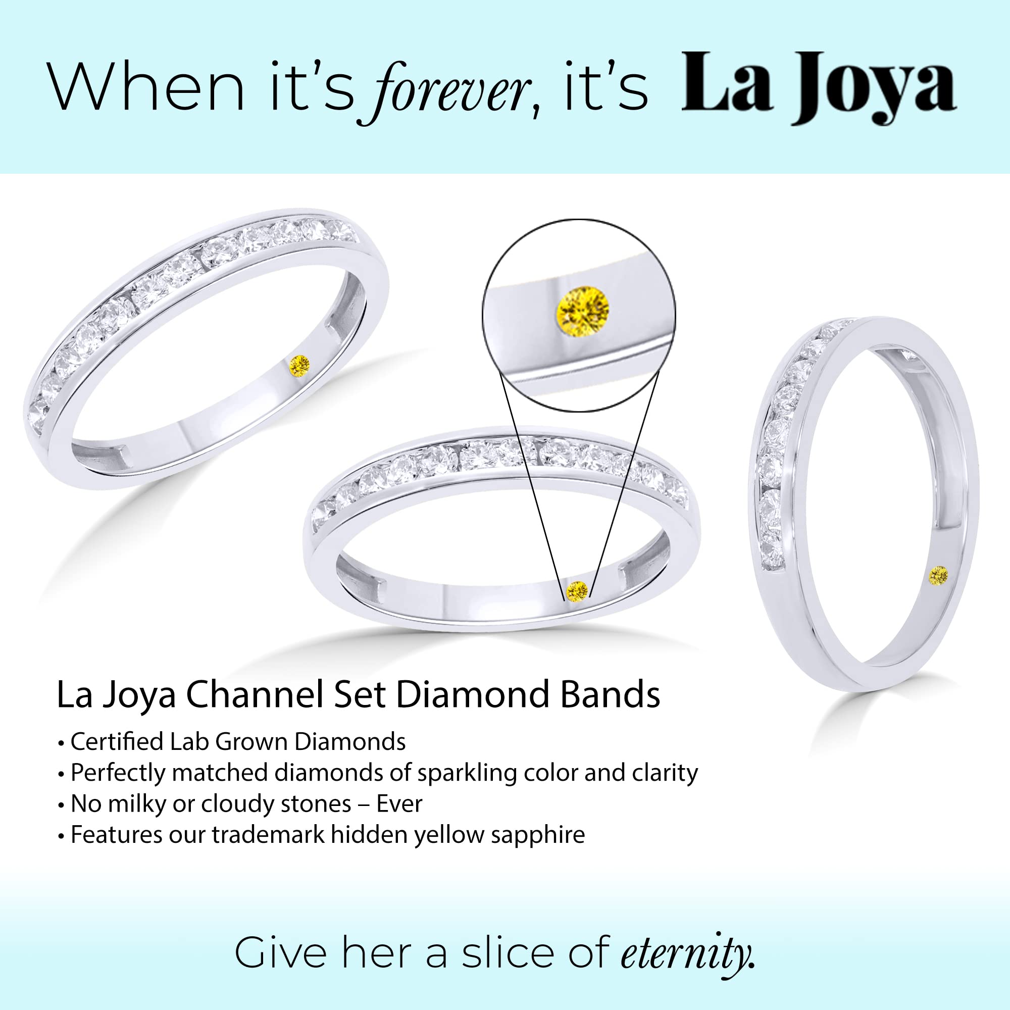 10 KT Gold Wedding Rings for Women | 1/2 CTTW White Gold Certified Lab Created Promise Rings, Anniversary Bands, Diamond Stacking Ring and Wedding Band | Ring Size 7