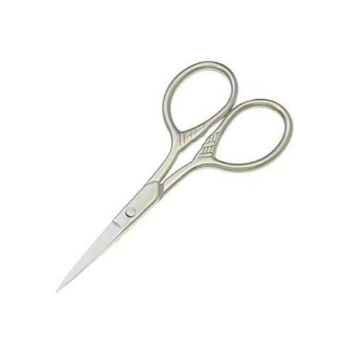 Yutoner Men Beard Scissors Stainless Steel Mustache Trimming Shear Kit Mustache Beard Scissors for Facial Body (Blue)