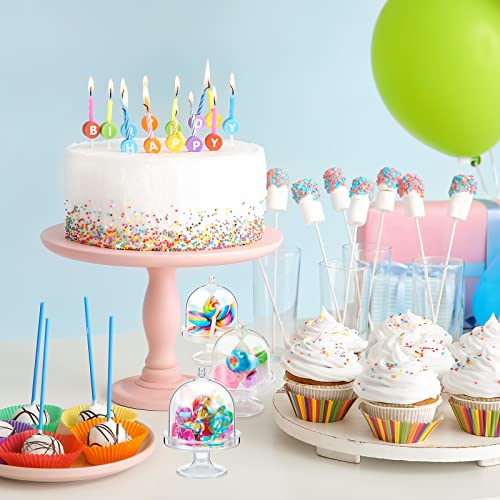 48 Pieces Mini Plastic Cupcake Stand with Lid Tiny Cupcake Stand Round Cake Stand Mini Cake Holder with Lid Cake Display Stand with Cover Mini Candy Box for Candy Dessert Chocolate (Clear)
