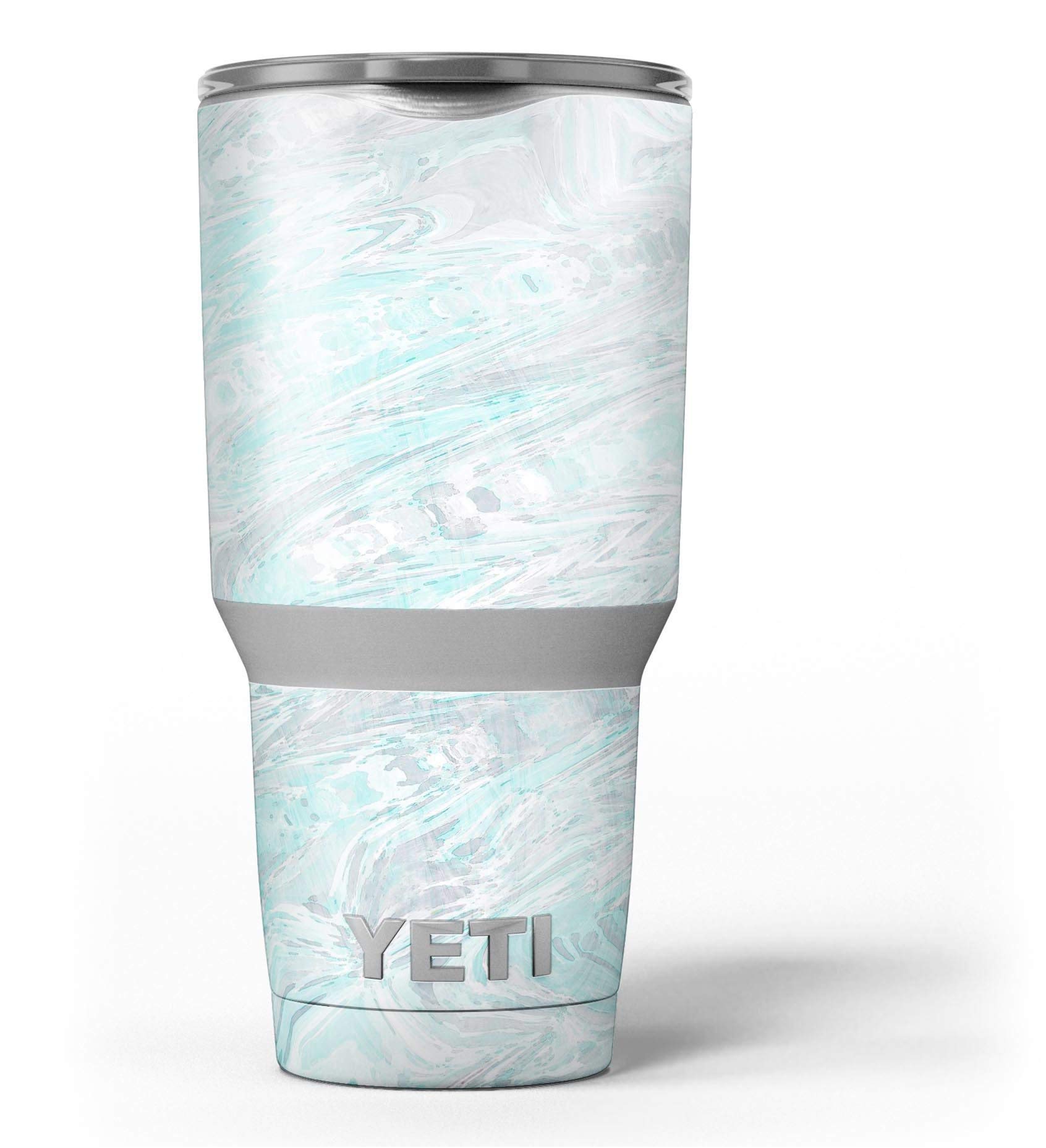 Design Skinz Teal Slate Marble Surface V39 - Skin Decal Vinyl Wrap Kit Compatible with The Yeti Rambler Cooler Tumbler Cups