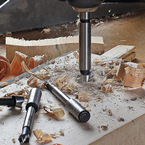 15PCS Forstner Drill Bit Set with Wooden Storage Case, 10-50mm 2/5-2in Round Shank Woodworking Hole Saw Drilling Cutting Tool KitsĀ