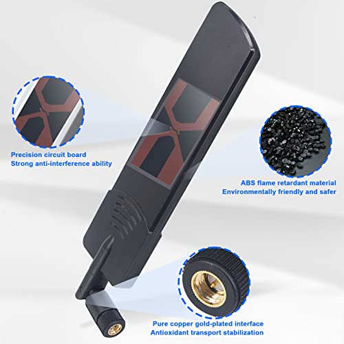 5G Antenna Bendable 600-6000Mhz 12dbi Omni 5G LTE SMA Male WiFi 3G 4G GSM Full Frequency Omni Aerial High-gain 5G Antennas Booster Amplifier for Module Router Tp Link Signal Receiver Pack of 2