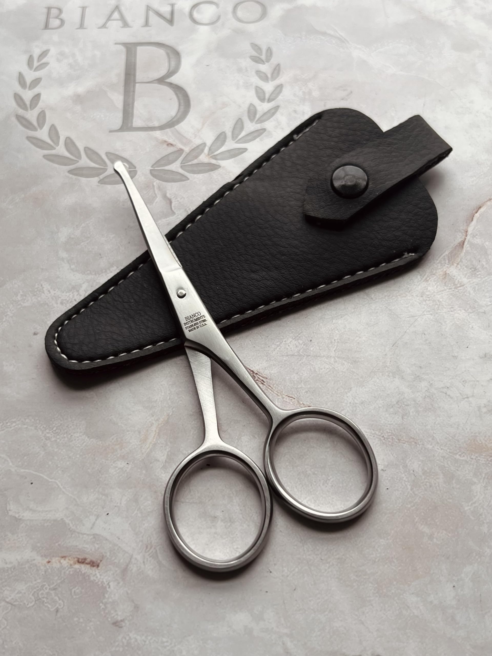 Bianco Instruments Nose Hair Scissors for Men and Women, Rounded Tip | Stainless Steel | Made in USA