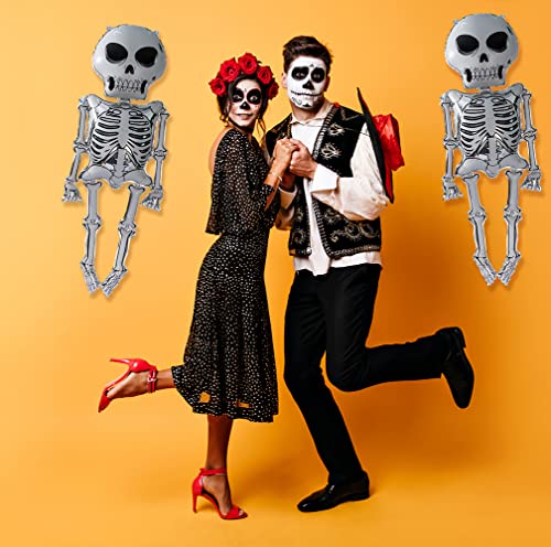 2-pack 52-inch Skull Balloon, Helium Foil Balloon For Halloween Party Decoration Supplies, Nightmare Before Christmas Balloons