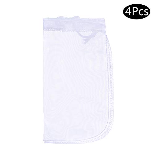 Alegi 180 Micron Aquarium Filter Media Fine Mesh Bag, 8" by 4" Small Resin Filters Media Bags for Fish Tank (8" 4"(4Pcs))