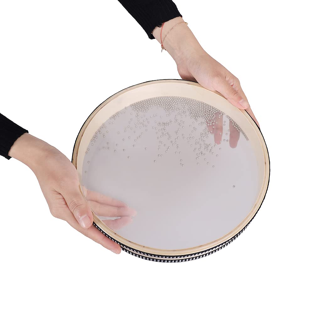 10" Ocean Drum Wave Bead Hand Drum Natural Color for Ocean Sound Effect Musical Instrument