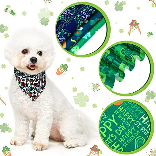 20 Pack St. Patrick's Day Dog Bandana Scarf Accessories Easter Spring Summer Holiday Dog Bandana Pet Triangle Scarf Soft Bib for Small Medium Large Girl Boy Dogs Pet Cat (Shamrock Patterns)