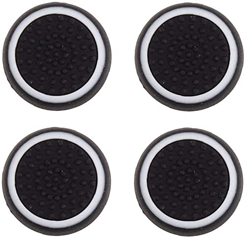 4Pcs Replacement SiliconeThumb Grip Cover for White and Black Game Supplies Durable and Deft