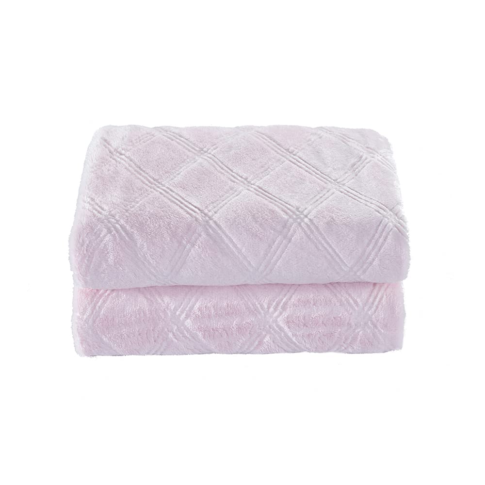CREVENT Plush Super Soft Lightweight and Breathable Baby Blanket for Girls Infants Stroller Crib Bed Spring Summer All Seasons Use(30"X40" Pink)