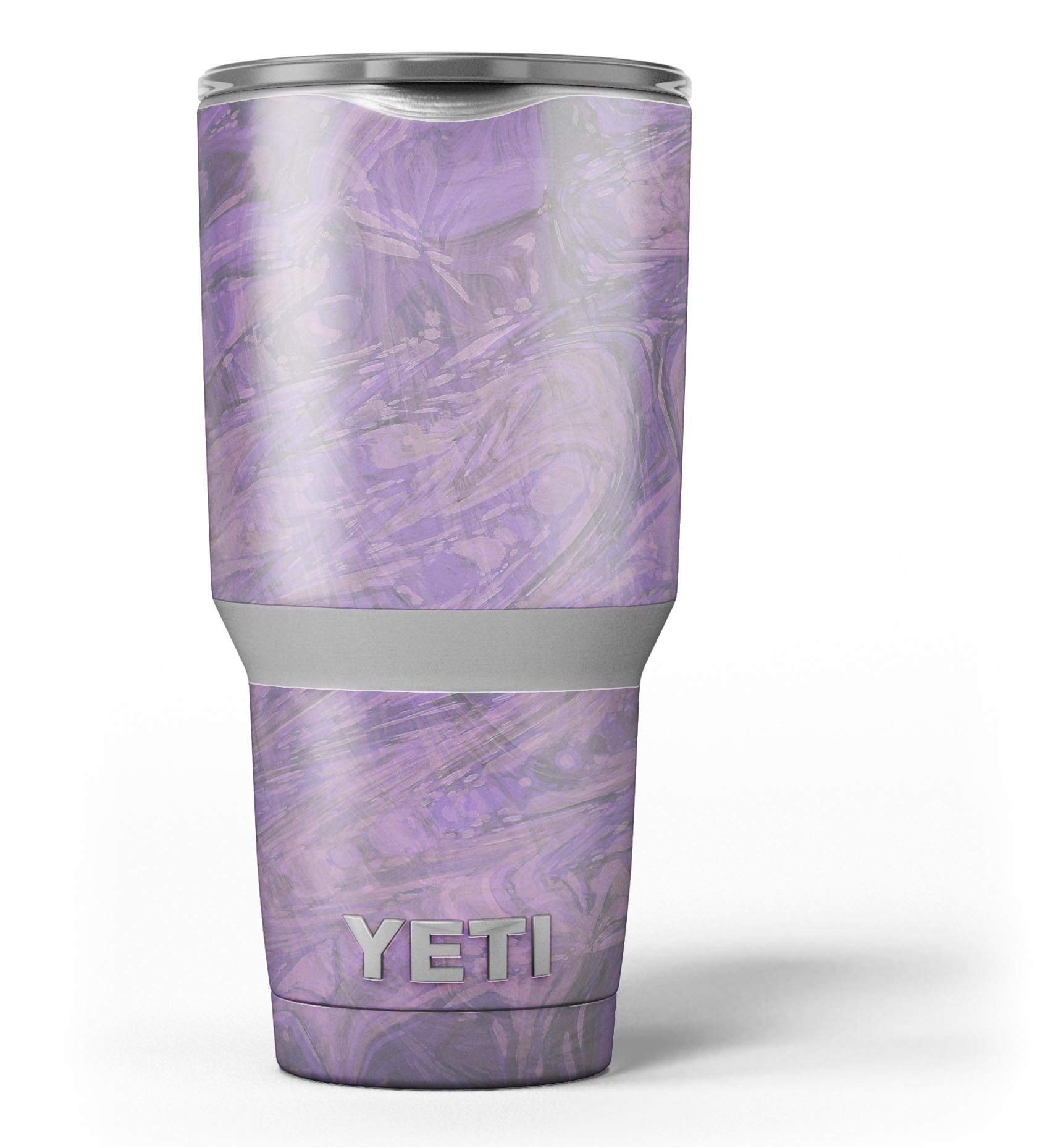 Design Skinz Purple Slate Marble Surface V30 - Skin Decal Vinyl Wrap Kit Compatible with The Yeti Rambler Cooler Tumbler Cups