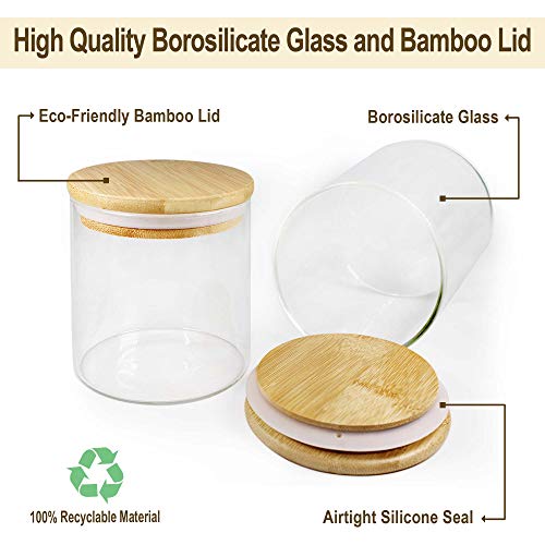 ECOEVO Glass Jars with Bamboo Lids, Glass Food Jars and Canisters Sets, 9 Pack of 16oz