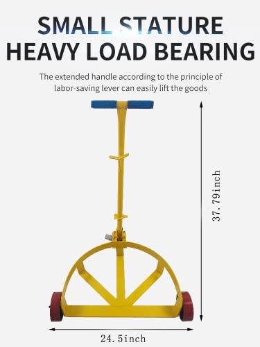 55 Gallon Drum Dolly - Stuffygreenus Industry Heavy Duty Barrel Wheels Barrel Dolly for 55 Gallon Drum Cart with Tow Bar Round Dolly Steel Low Profile, 1200lbs