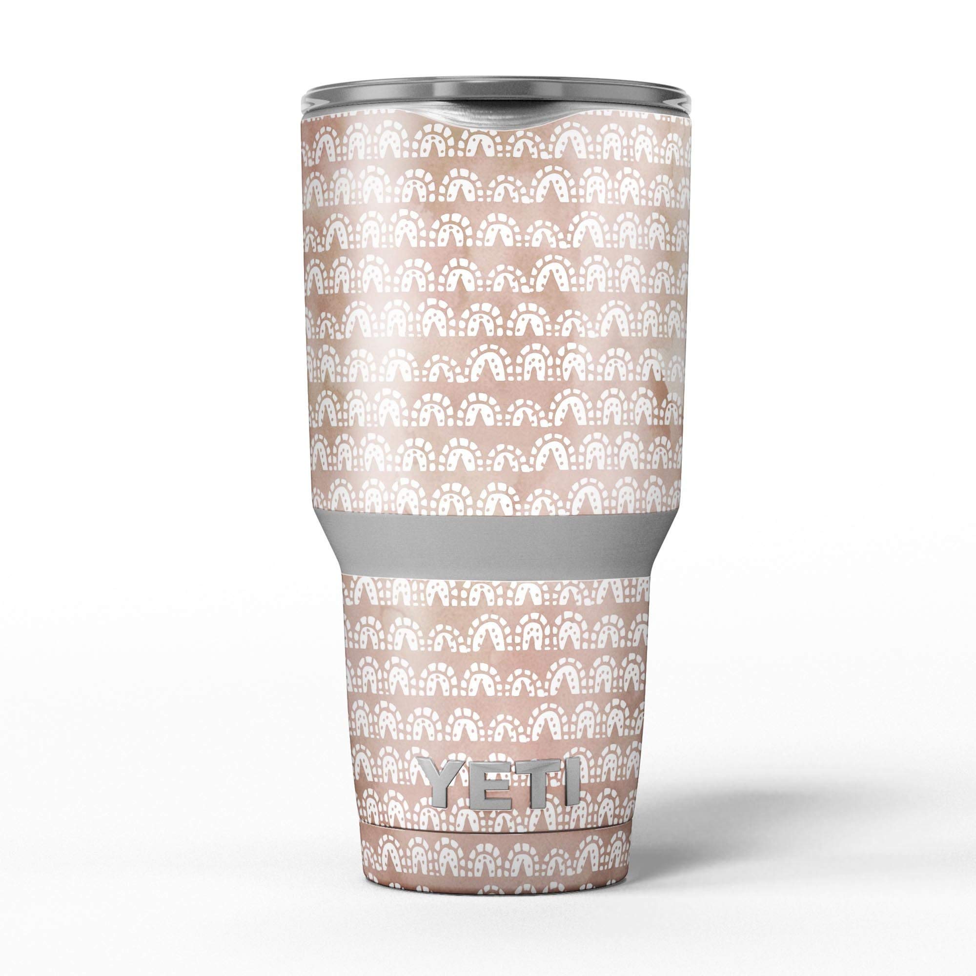 Design Skinz Black and Brown Grunge Surface with White Semi-Circles - Skin Decal Vinyl Wrap Kit Compatible with The Yeti Rambler Cooler Tumbler Cups