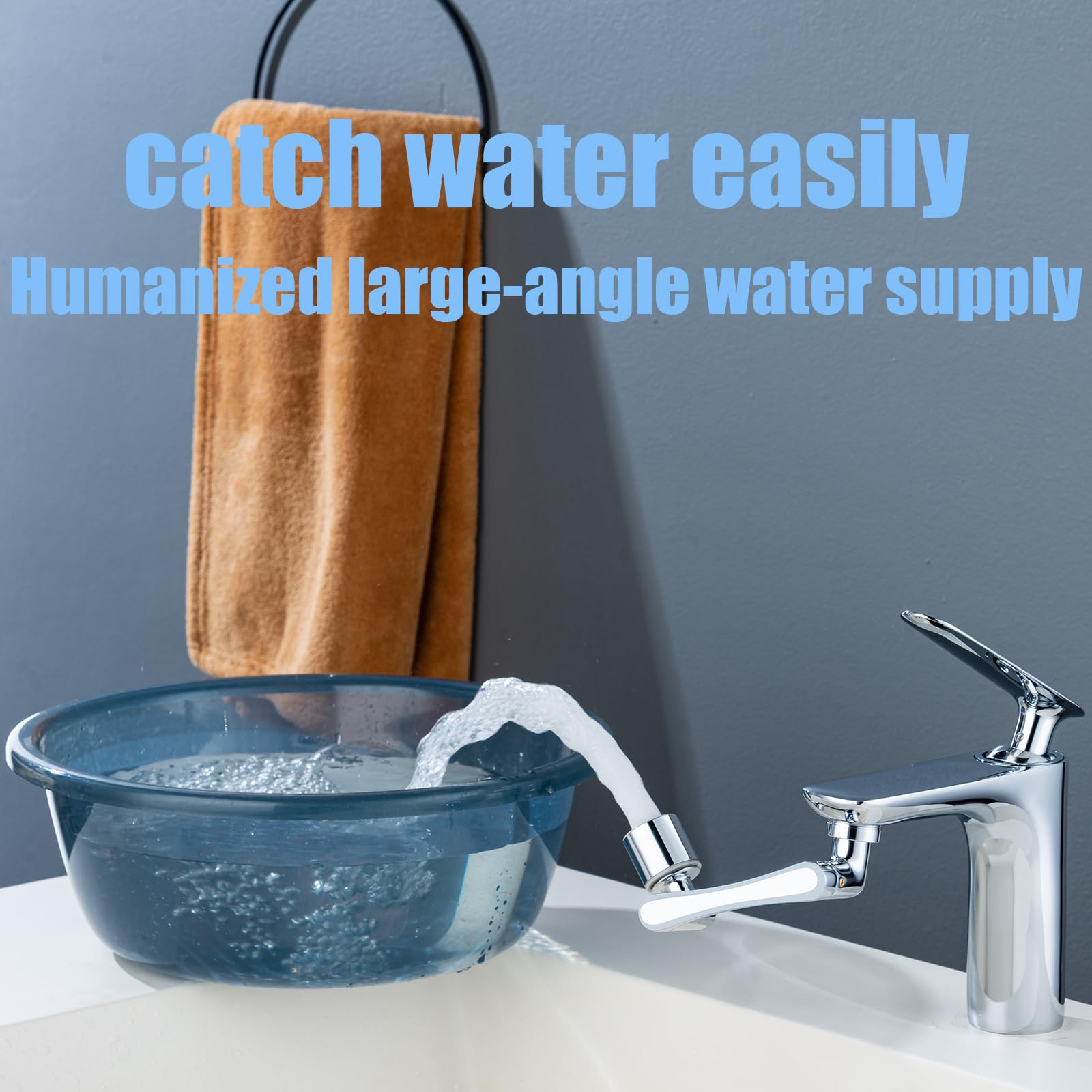 1080° Rotating Faucet Extender,2 Modes Pressurized Spray Attachment, Solid Brass Robotic Arm for Kitchen/Bathroom Face/Eye Wash