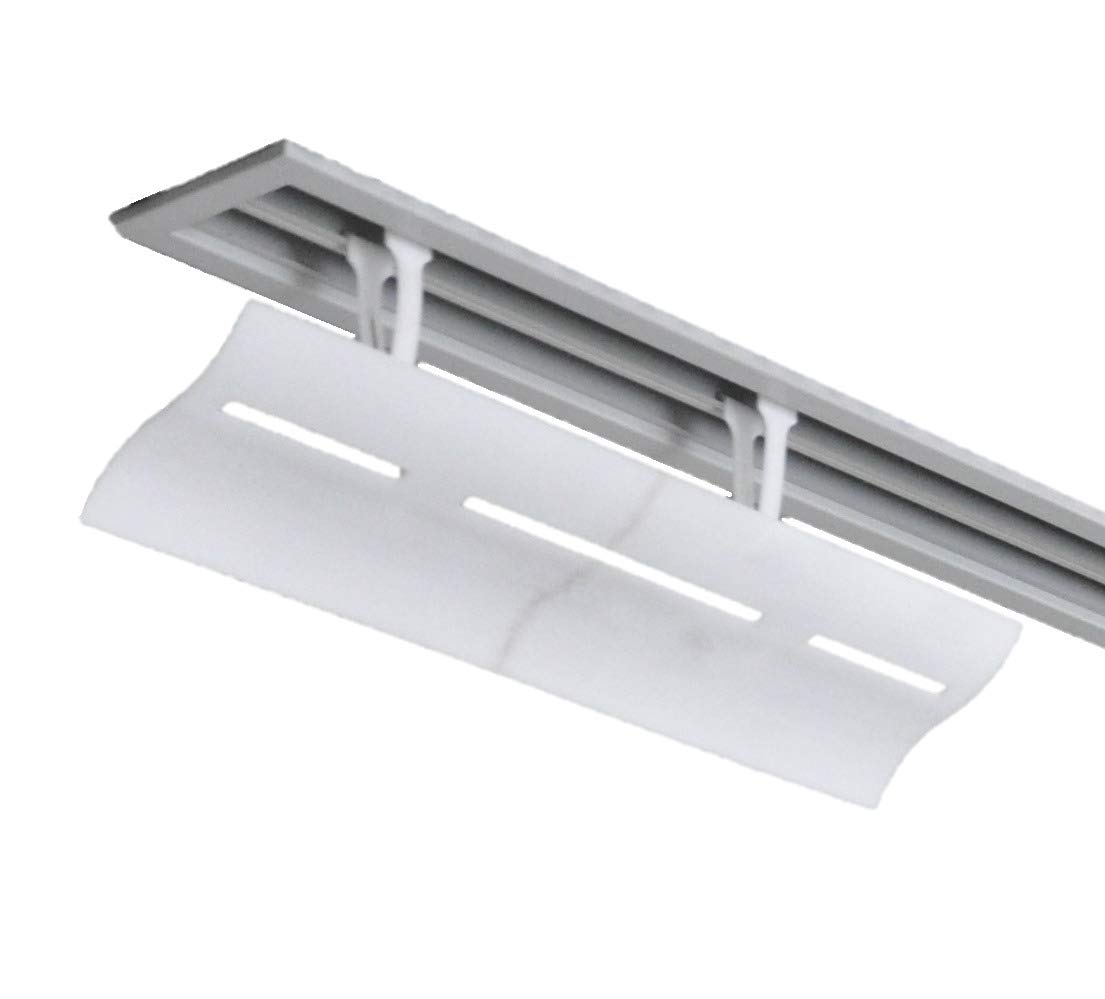 2x Air Wing Slit The Original Air Conditioner Deflector for line-type outlet (linear diffuser) (White, 2 wings)