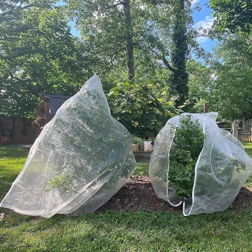 10ftx10ft Large Fruit Tree Netting Bags,Bird Netting for Blueberry Bushes with Zipper and Drawstring,Garden Netting from Squirrels and Birds Other Animals for Cherry Apple Tree (10x10ft)