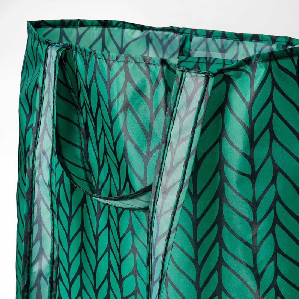 2x New SKYNKE Shopping Bag, Green/Black 17 ¾x14 ¼ Inches