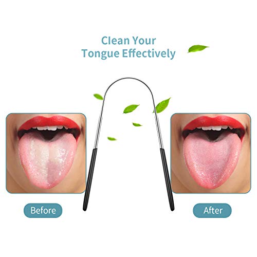 4 Pieces Tongue Scrapers, Reduce Bad Breath Cleaning Tongue Brushes Stainless Steel Oral Tongue Brushes Beauty Tools