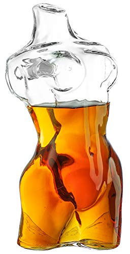 Lady Body Sculpture Whiskey & Wine Decanter Elegant Glass Female Bust Perfect for Home Decoration 750ml by The Wine Savant