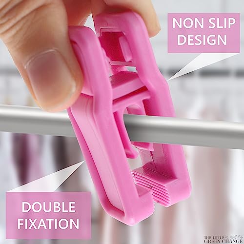 20Pcs Baby Hangers Clips - Hanger Clips for Kids Hangers Plastic with Clips - Pant Clips Pink Baby Clips - Slim Line Finger Clips for Crafts - Small Clothes Clips for Hangers with Clips Plastic