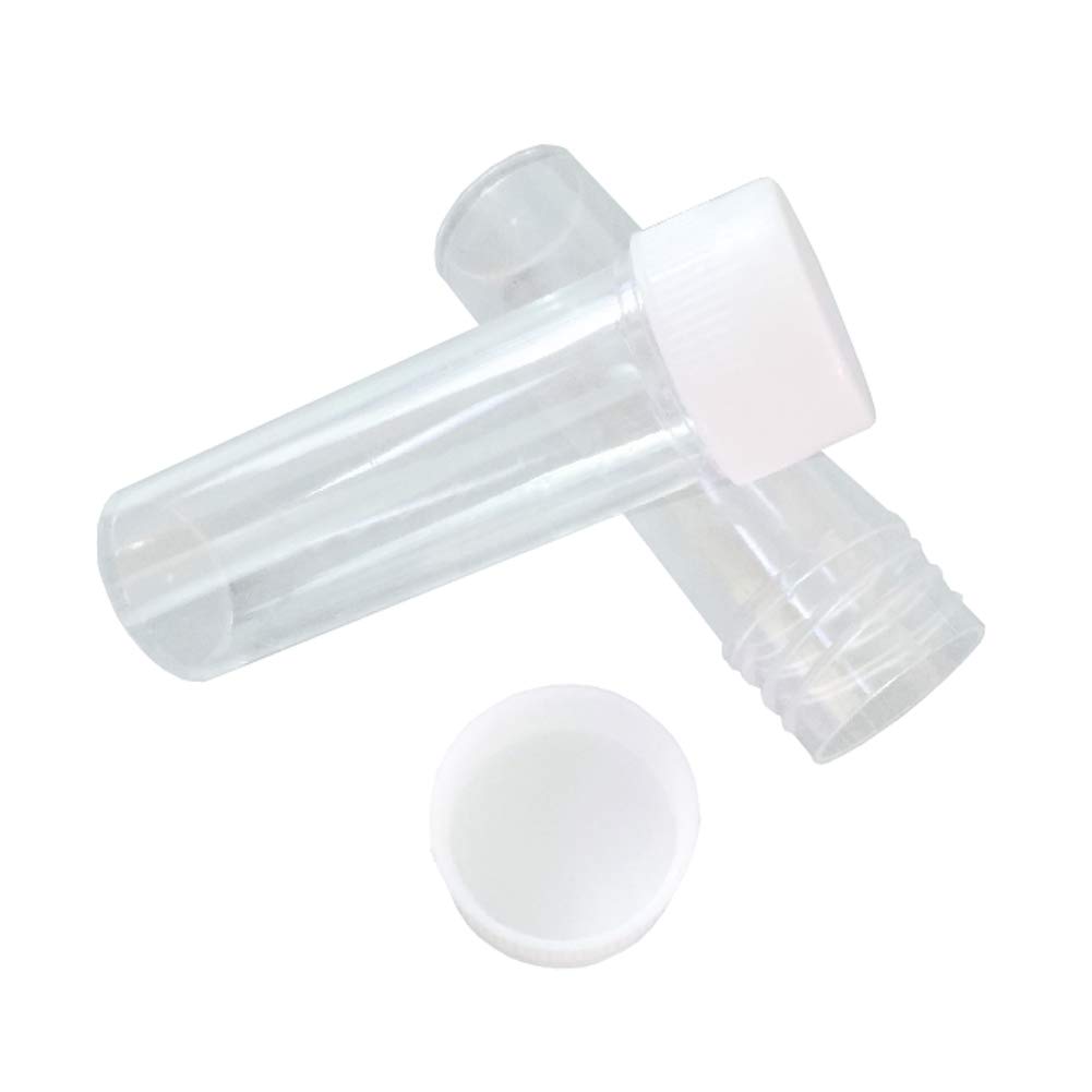 12Pcs 25ml Plastic Vial Tube with Screw Caps Test Tubes Sample Vial Storage Containers for Lab Scientific Experiments
