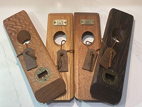 A&E Millwork LTD Mahogany Edge Grain Self-Balancing Wine Bottle Holder, Bottle Opener